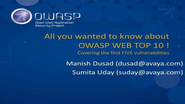 The OWASP Top 10 Most Critical Web App Security Risks - TdT@Cluj #20 | PPT
