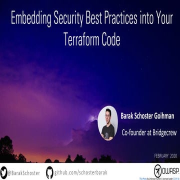 Embedding security into your Terraform code | PPT