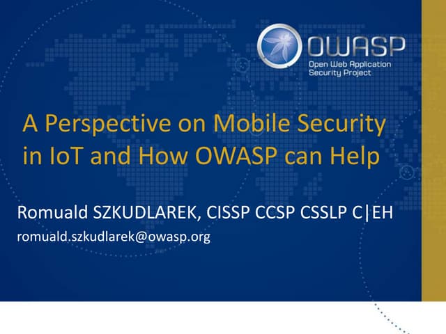 Mobile Security At Owasp Masvs And Mstg Pptx