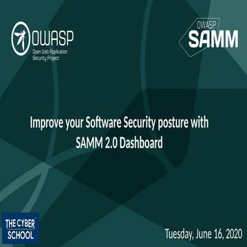 OWASP SAMM Dashboard para empresas de software | PPTX