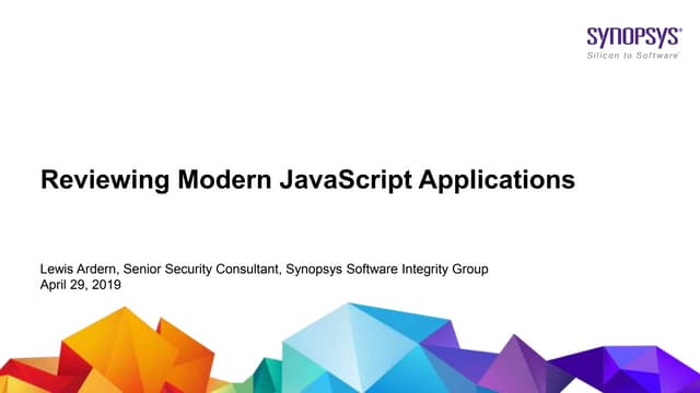 Webinarreviewing Modern Javascript Applications Ppt