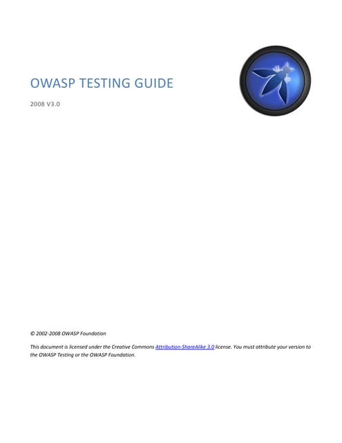 Owasp Testing Guide V3 Pdf
