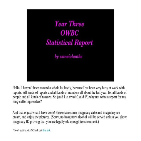 Year Three OWBC Report, by esmeiolanthe | PPT
