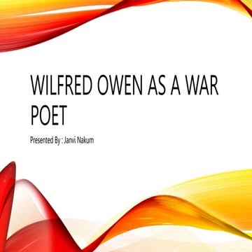 owen as a war poet | PPTX