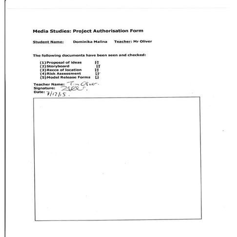 Project Authorisation Form | PDF