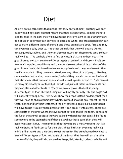 Owls Power Point | PPT