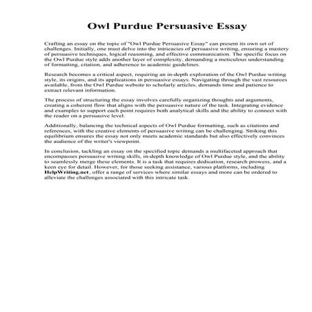 Owl Purdue Persuasive Essay | PDF