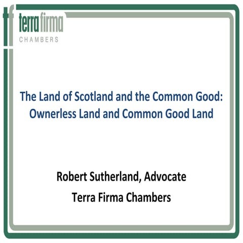 Ownerless land and common good land | PPT