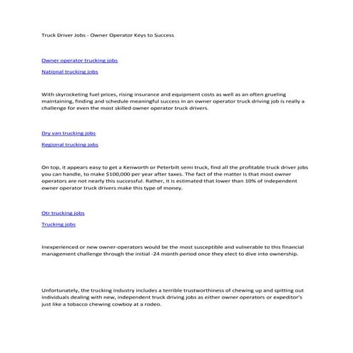 Owner operator trucking jobs7 | PDF