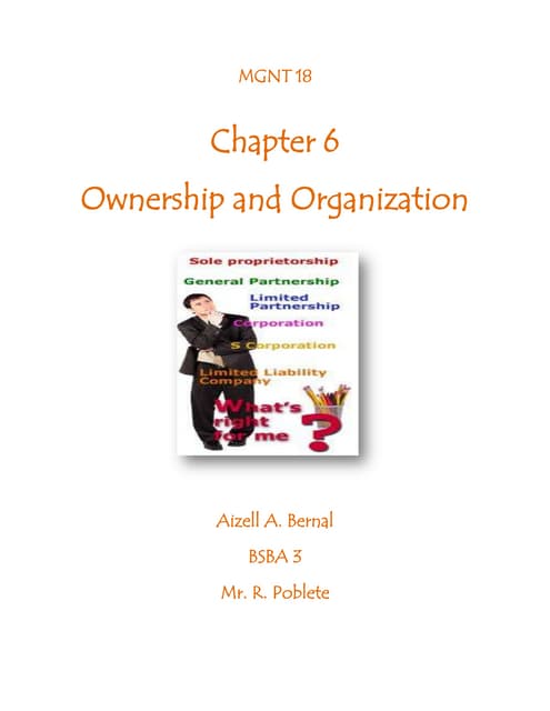 Ownership and Organization | PPT