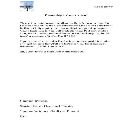 Ownership and use contract | DOCX