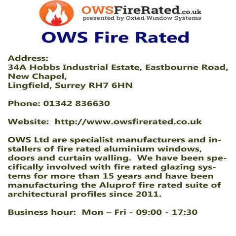 OWS Fire Rated | PDF