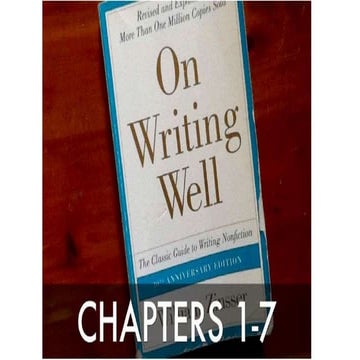 On Writing Well chapters 1-7 | PPTX | Books and Literature