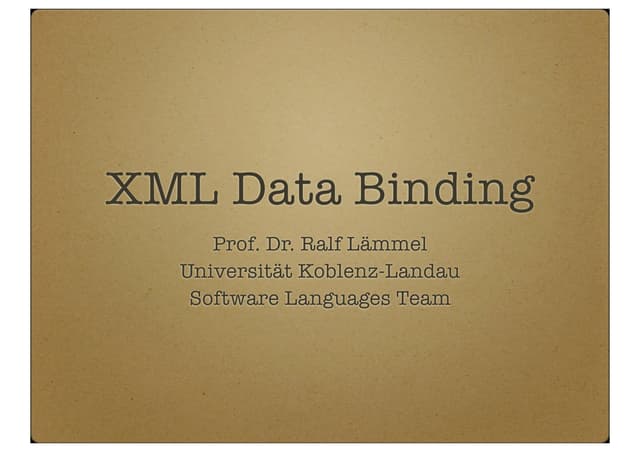 Xml Data Binding Ppt 6840