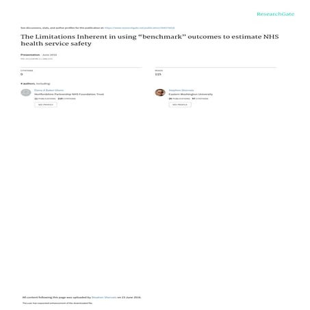 The Limitations Inherent in using "benchmark" outcomes to estimate NHS ...