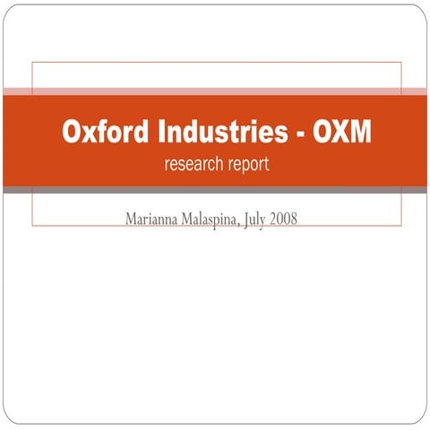Oxford Industries Oxm | PPT