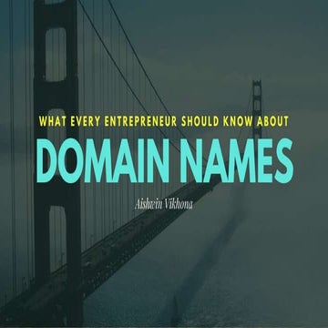 What every entrepreneur should know about Domain Names | PPTX