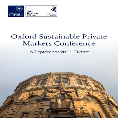 Oxford Sustainable Private Markets Conference | PDF