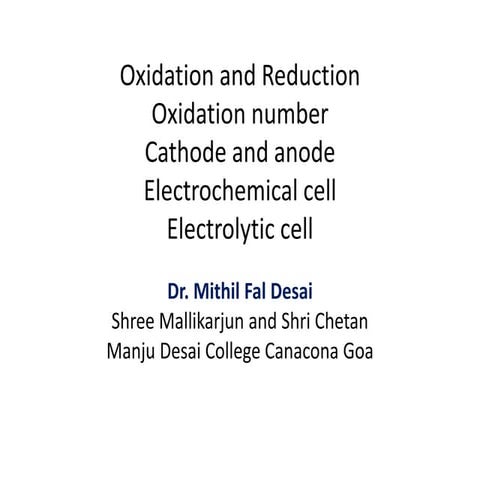 Oxidation and reduction | PPT