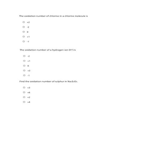 Oxidation number test | DOCX