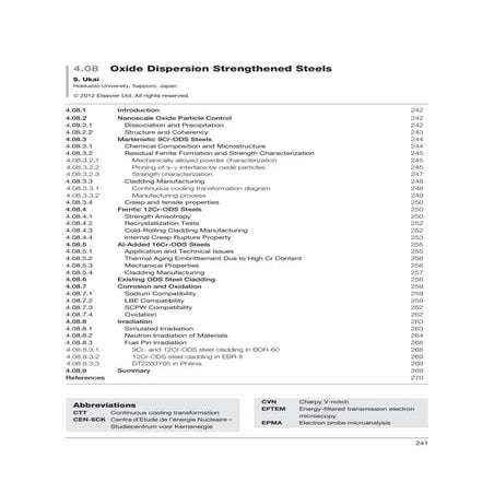 Oxide dispersion strengthened steels | PDF
