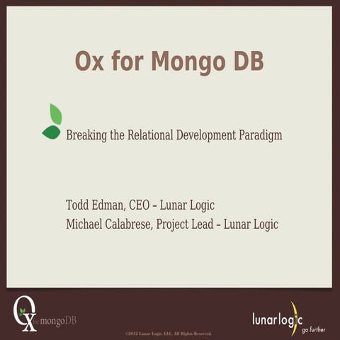 Mongodb Using Php Using A New Framework Called Ox Odp Databases Computer Software And
