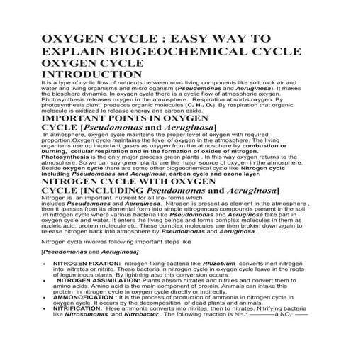 OXYGEN CYCLE.docx | Science