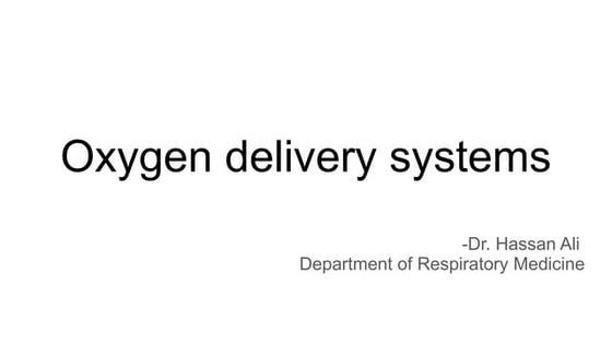 Oxygen delivery system | PPTX | Lung and Respiratory Health | Diseases ...