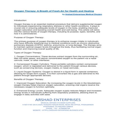 Oxygen Therapy | PDF