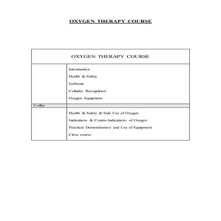 Oxygen therapy course | DOCX