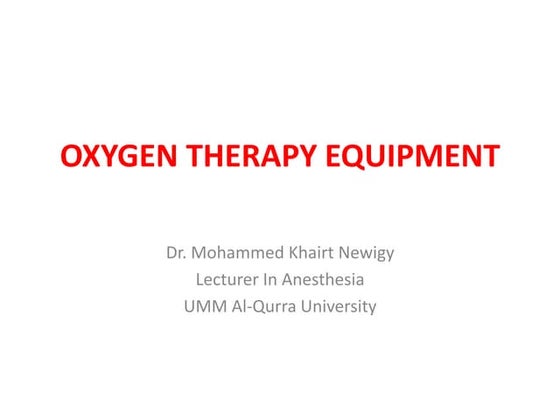 Venturi Mask for Oxygen Delivery Administration | PPTX