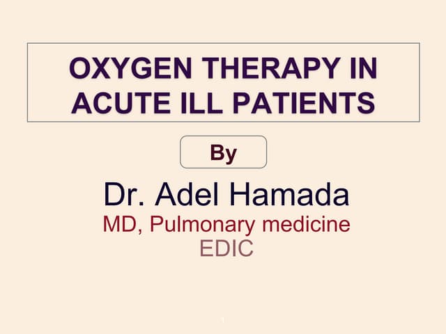 Methods of oxygen administration | PPT