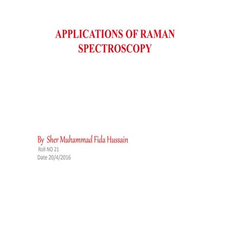 application of raman | PPTX