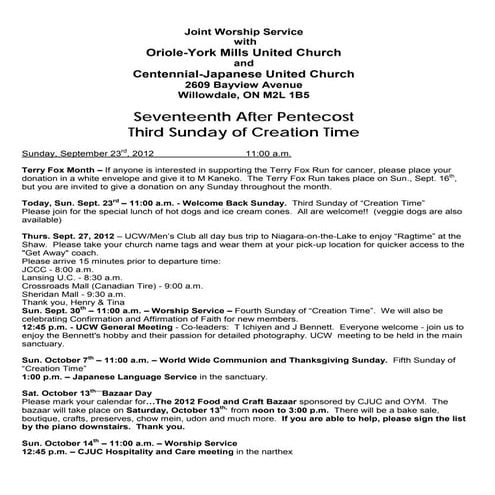 OYM announcements 23 sept2012 | PDF