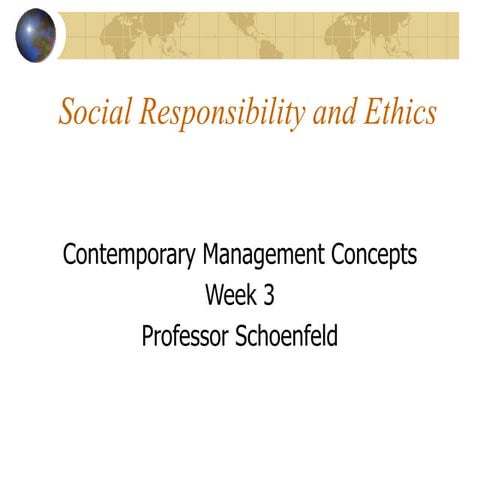 Ethics and Corporate Social Responsibility - BAF | PPT