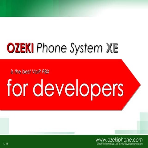 Ozeki Phone System XE - The best VoIP PBX for developers | PPT