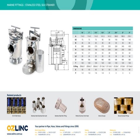 OzLinc Sea Strainer Data Sheet-sea-strainer | PDF | Technology & Computing