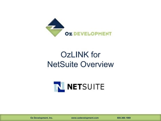 Optimize Netsuite Shipping with OzLINK | PPT