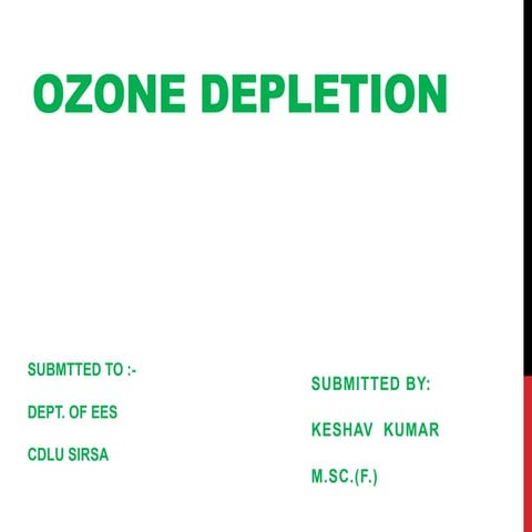 ozone depletion | PPTX