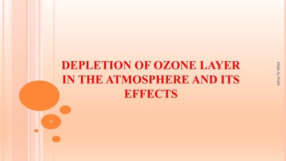 Presentation on ozone depletion | PPTX