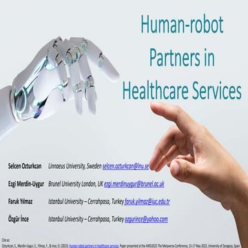 Human-robot partners in healthcare services | PPTX