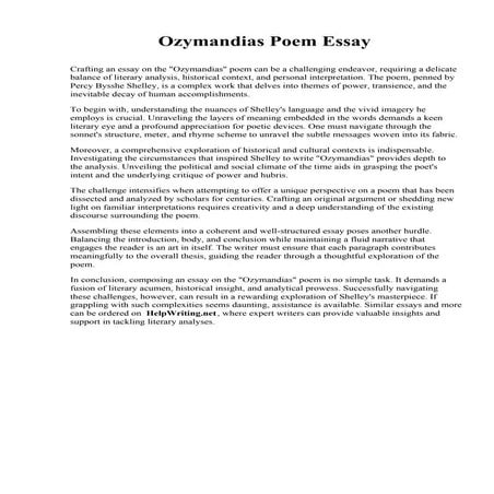 Poetry lesson 2 Ozymandias | PPTX