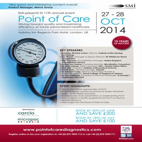 SMi Group's 11th annual Point of Care Diagnostics conference | PDF