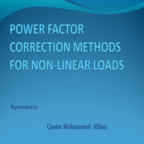 P.F.C. Methods in Non-Linear Loads | PPS | Computer Networking | Computing