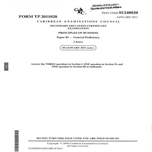 POB PAST PAPER | PDF