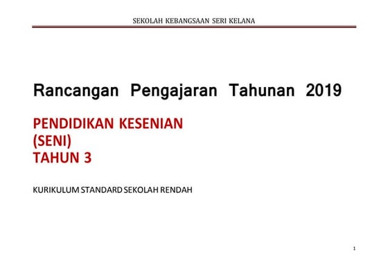 Rancangan Pengajaran Tahunan PSV THN 6 (SK) 2024 | PDF