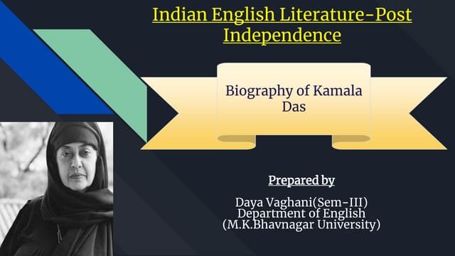 Biography of kamala das | PPTX