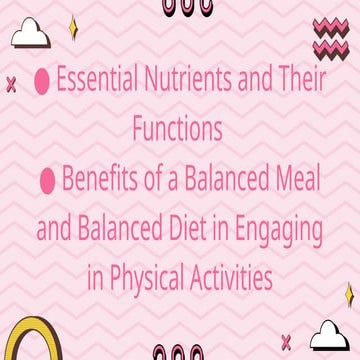 The Six Essential Nutrients: Lesson Plan And Worksheet | PDF