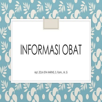 Pembahasan INFORMASI OBAT mulai dari pengertian | PPT