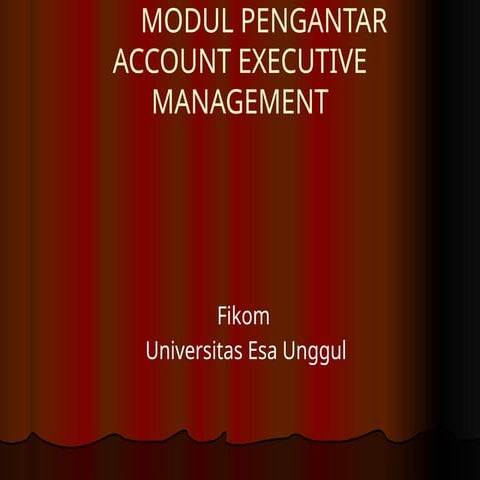 Modul Pengantar Account Executive Management | PPT